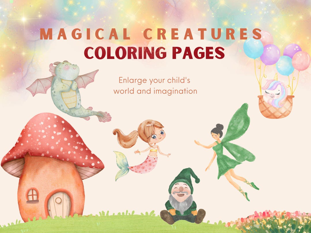 Magical Creatures Coloring Pages | Unicorn, Fairy, Mermaid, Dragon ...