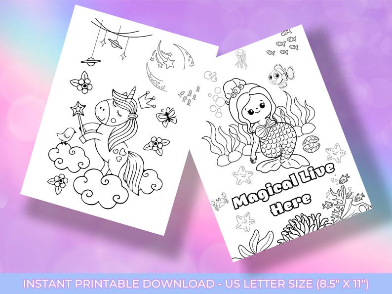 Magical Creatures Coloring Pages | Unicorn, Fairy, Mermaid, Dragon ...