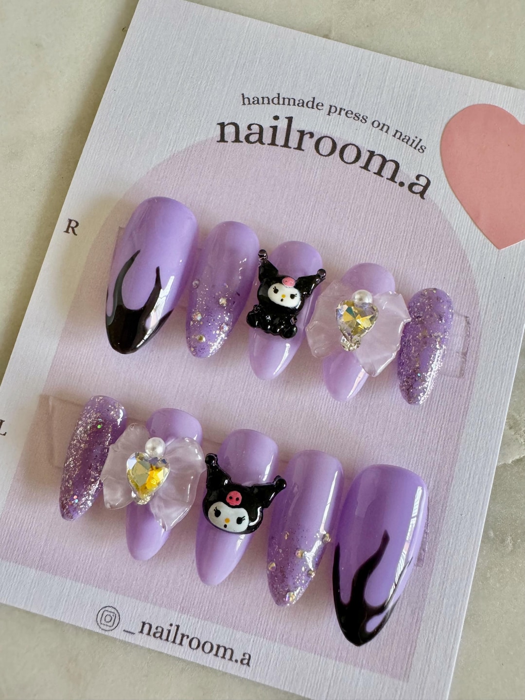 Kuromi Press on Nails/kuromi Fake Nail/sanrio Press On/kuromi Nail/goth ...