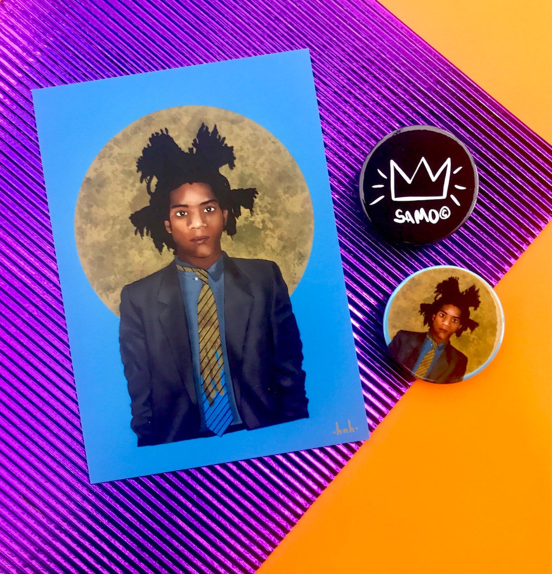 Jean Michel Basquiat A6 Postcard Print Illustration Badges Pins Samo ...