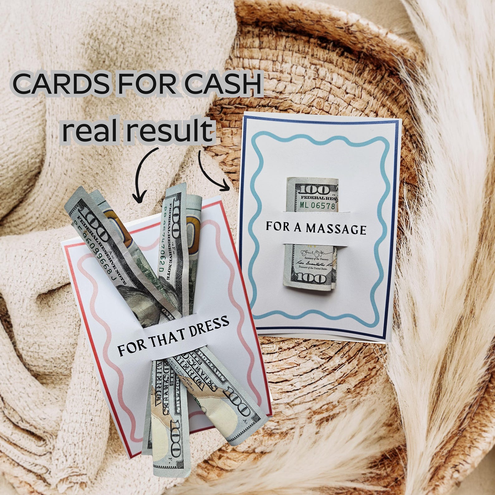 12 PRINTABLE Cards for Cash With Gold Details / Money Holder / Card for ...
