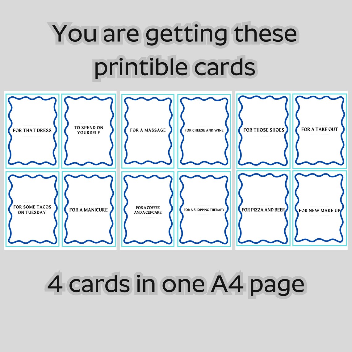 12 Printable Cards for Cash / Gift Idea / Money Cards / Gift Cards ...