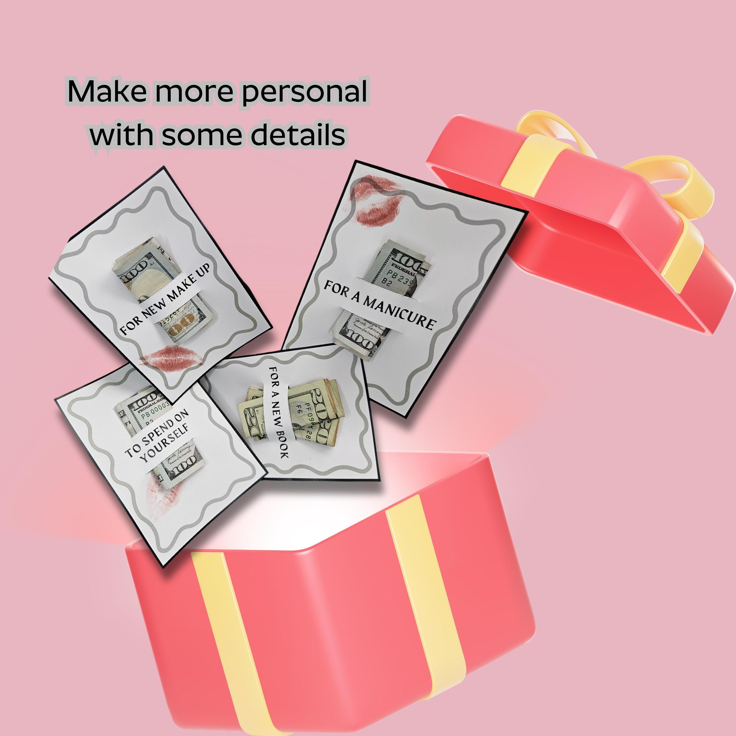 12 Printable Pink Cards for Cash / Money Holder / Cash Gift / Money ...