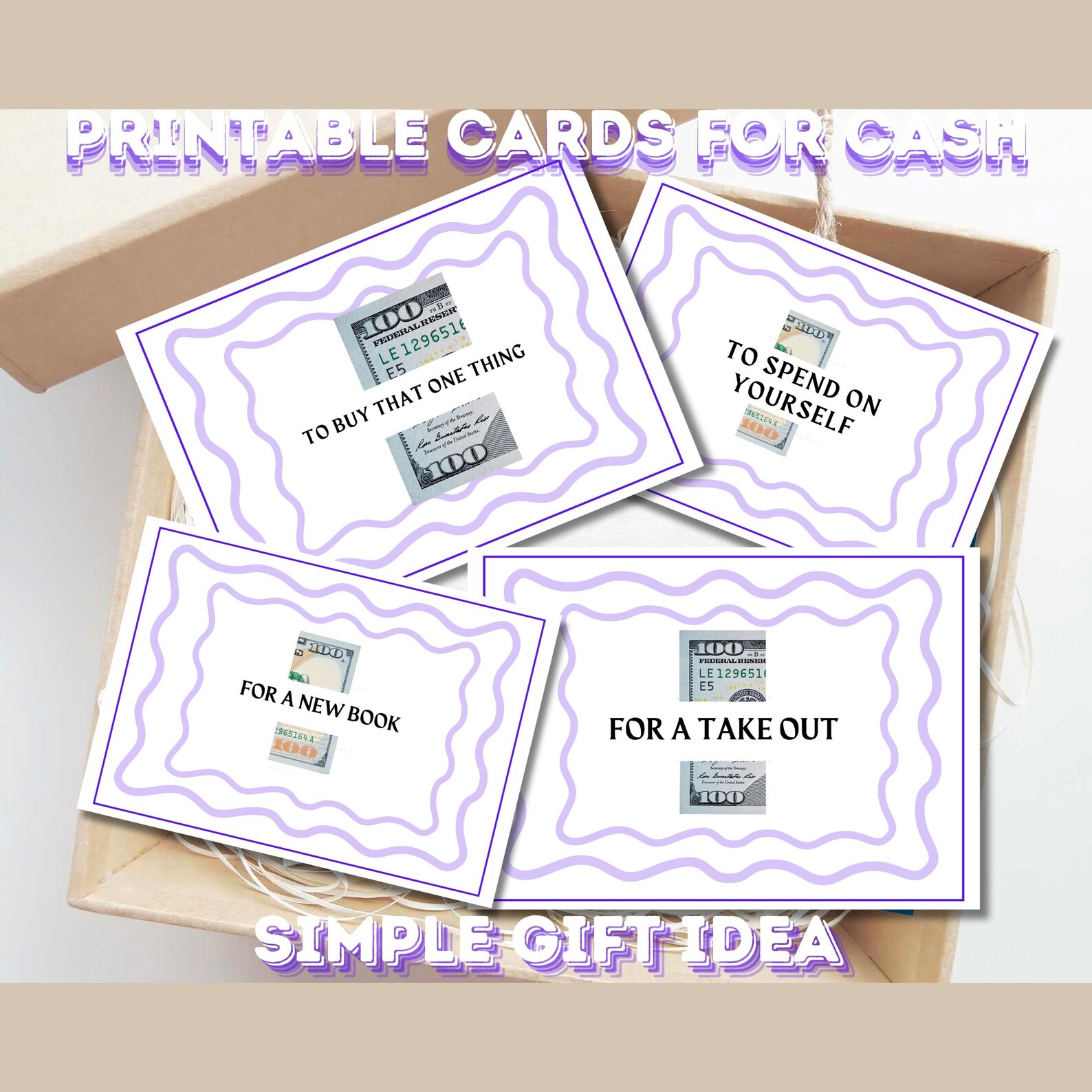 16 Printable Cards for Cash / Simple Gift Idea / Money Card / Easy Gift ...