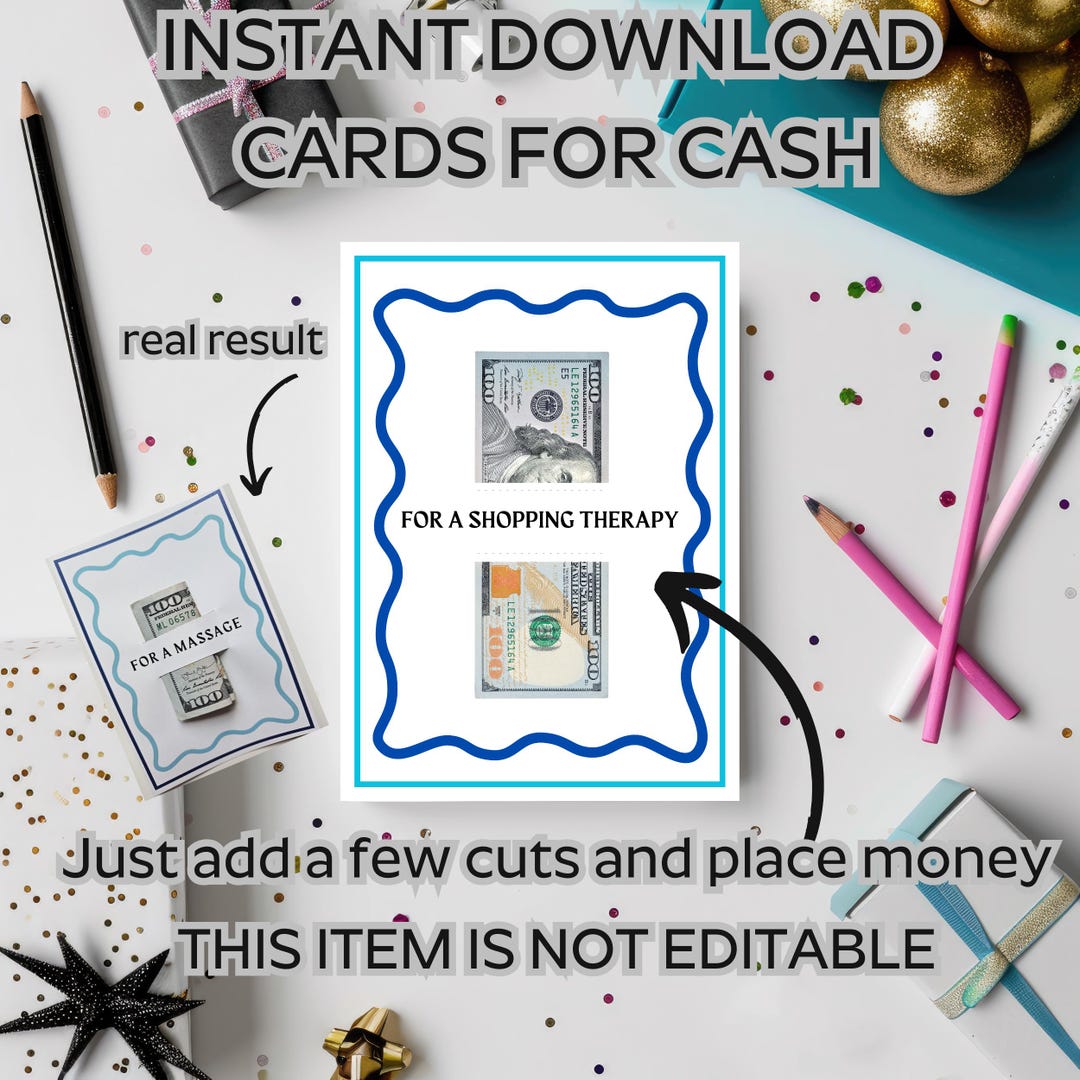 12 Printable Cards for Cash / Gift Idea / Money Cards / Gift Cards ...