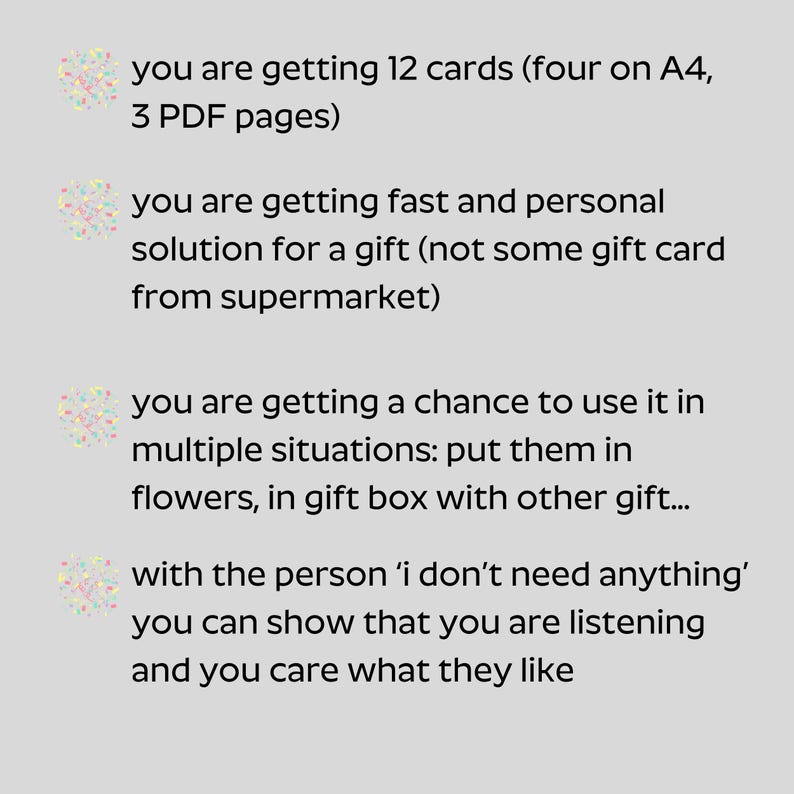 12 PRINTABLE Gift Cards for Cash / GIFT IDEA in 10 Minutes / Money ...