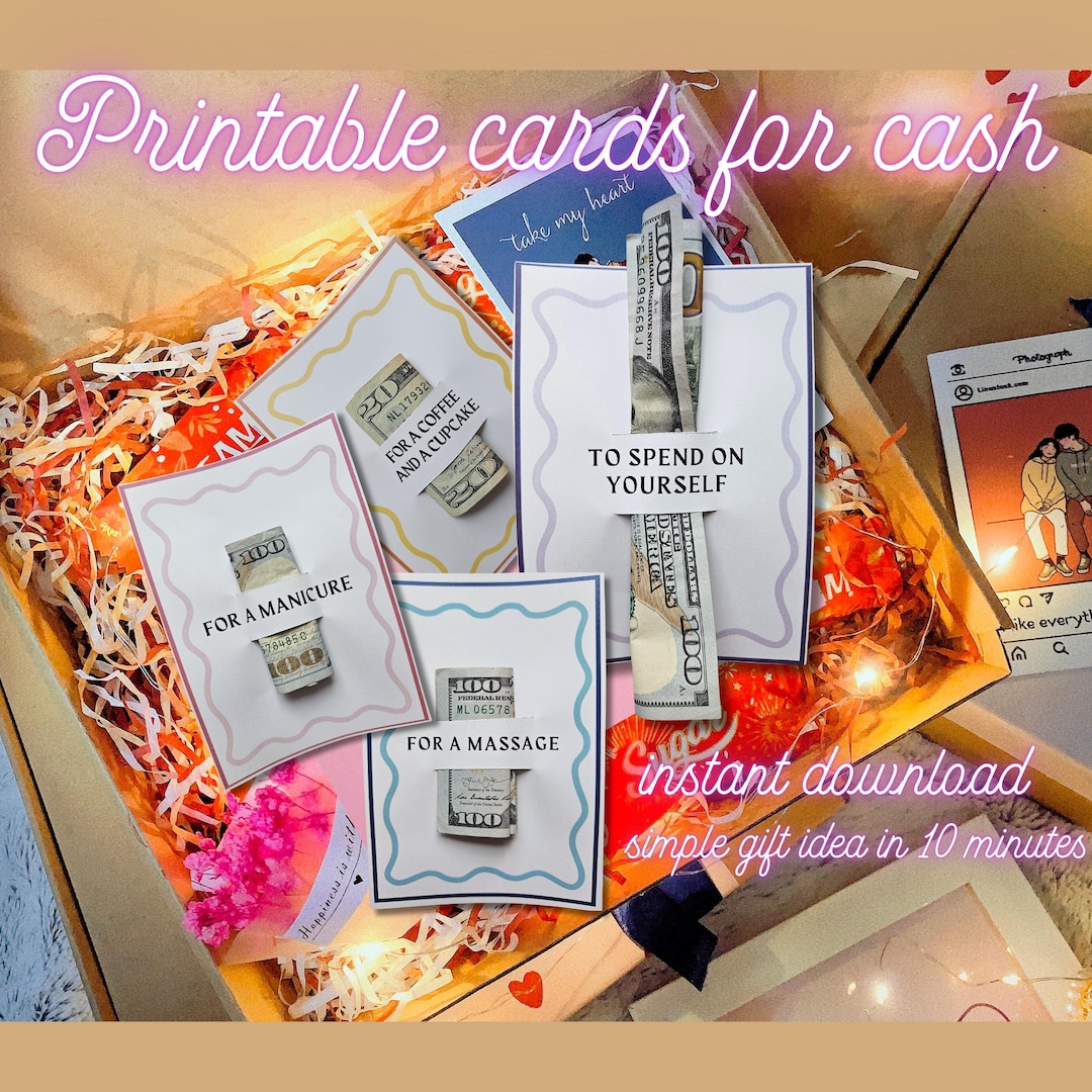 16 Printable Cards for Cash / Simple Gift Idea / Money Card / Easy Gift ...