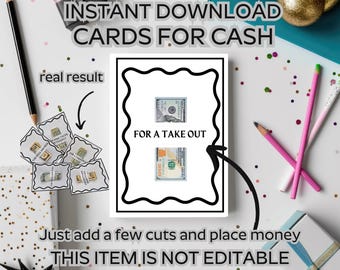 12 Printable Cards for Cash / Gift Idea / Money Cards / Gift Cards ...