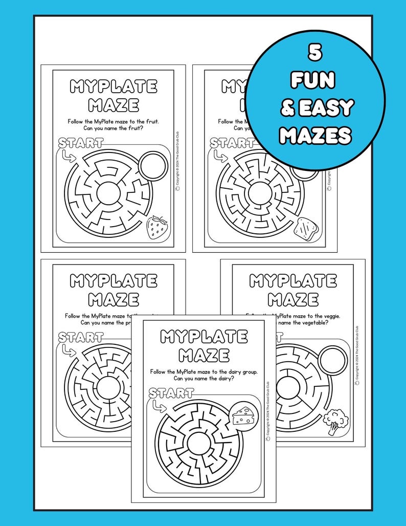 MYPLATE TEACHING & ACTIVITY Worksheets | 5 Food Group Activities ...