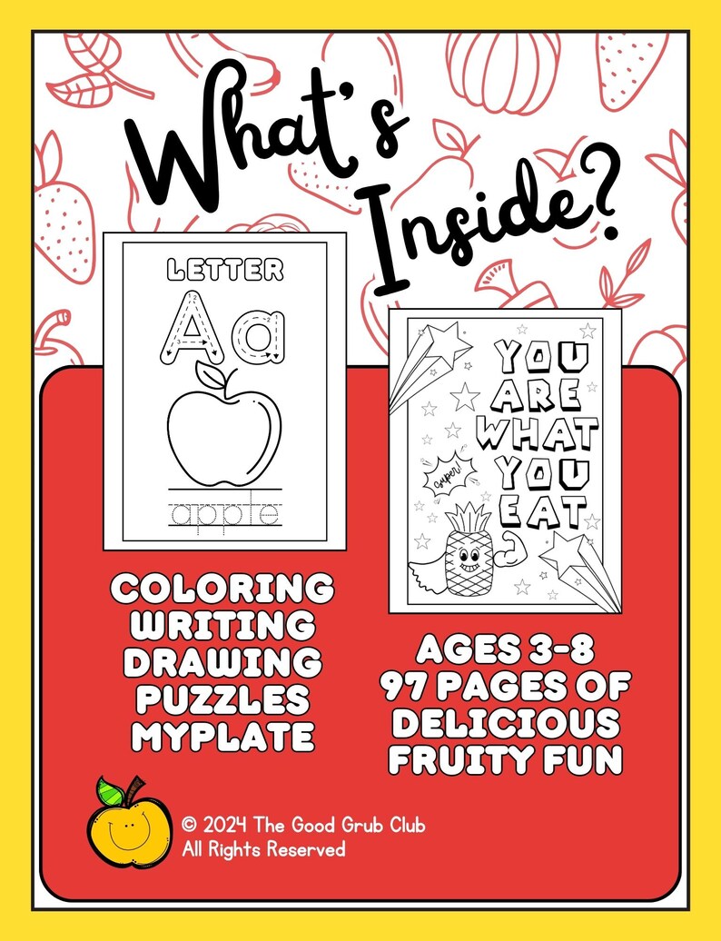 The Fruity Alphabet & More Fruits Group: Kids Coloring and Activity ...