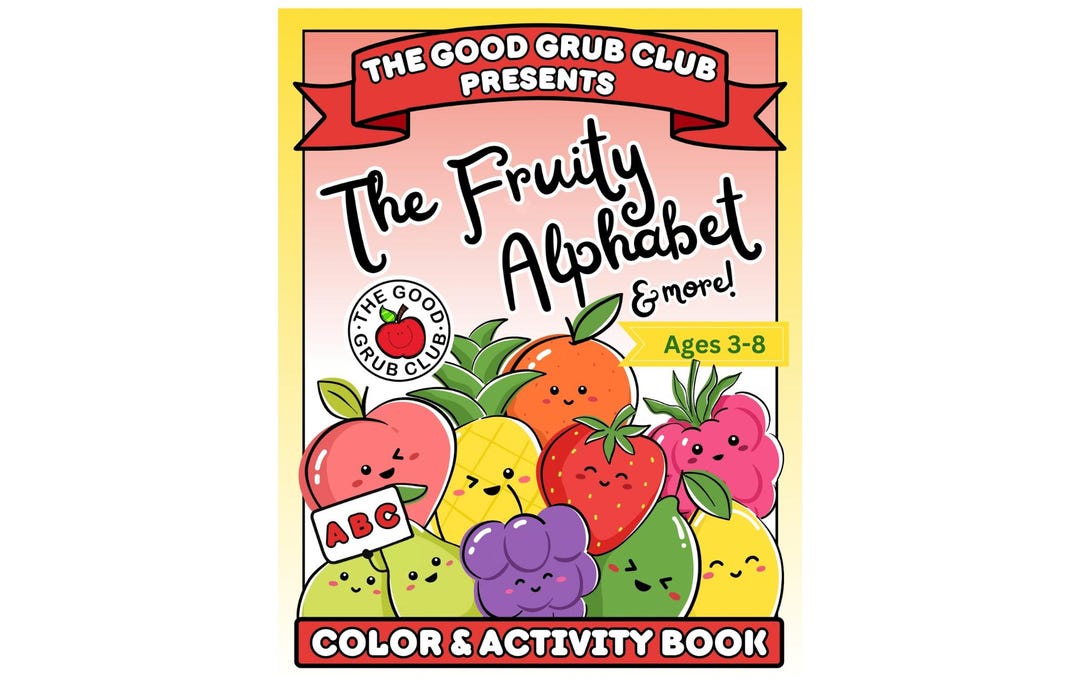 BOOK | the Fruity Alphabet & More! Kids Coloring and Activity Workbook ...