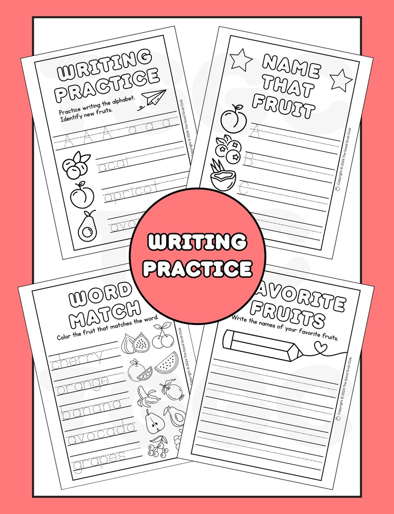 The Fruity Alphabet & More Fruits Group: Kids Coloring and Activity ...