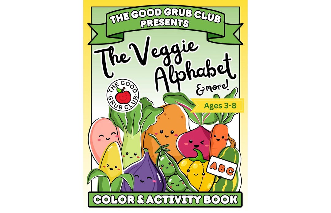 BOOK | the Veggie Alphabet & More! Kids Coloring and Activity Workbook ...