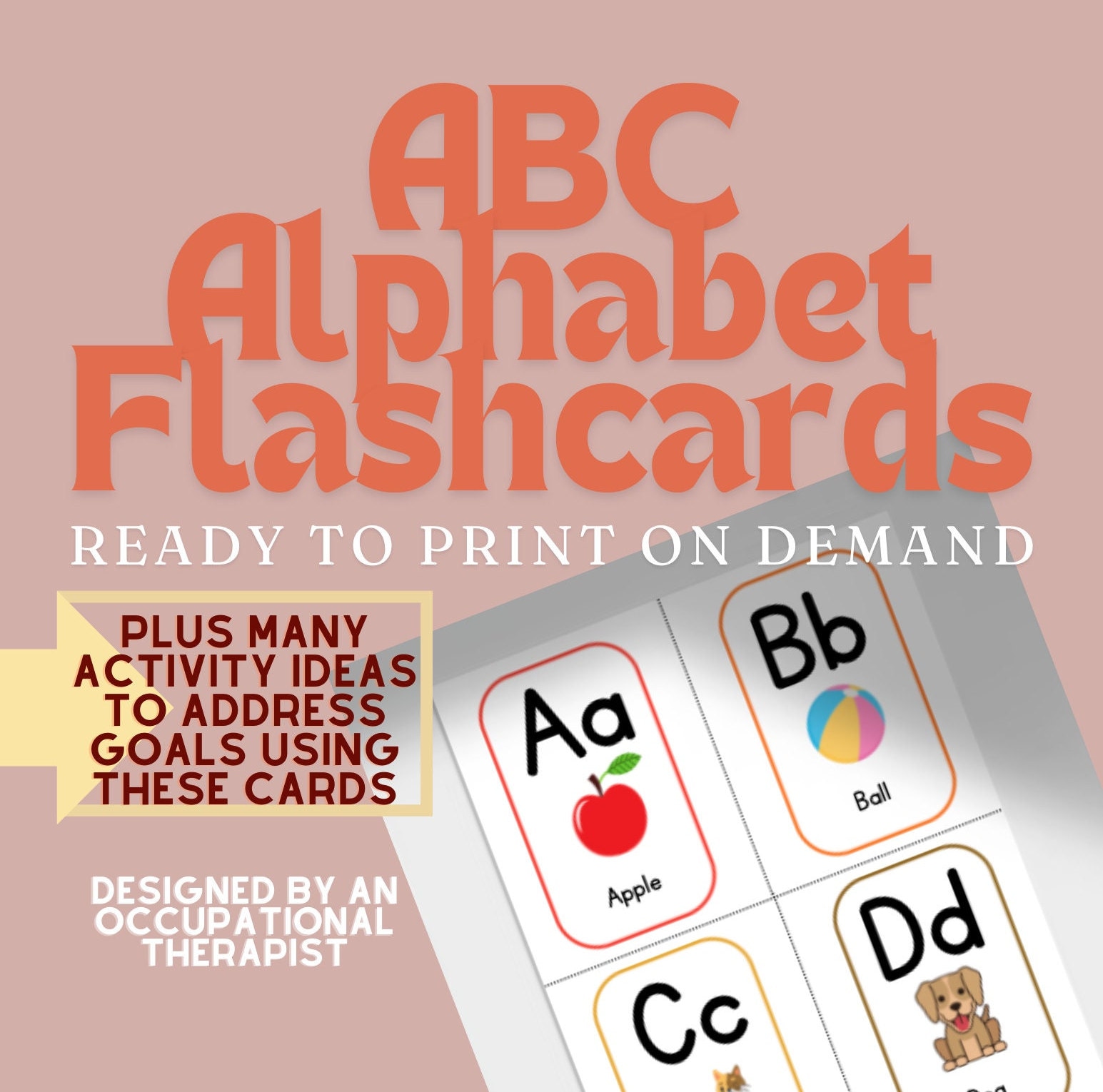 ABC Alphabet Flashcards, Pediatric Occupational Therapy Activity OT SLP ...