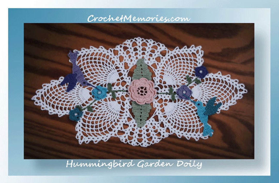 0774 Hummingbird Garden Doily Crochet Pattern - Etsy