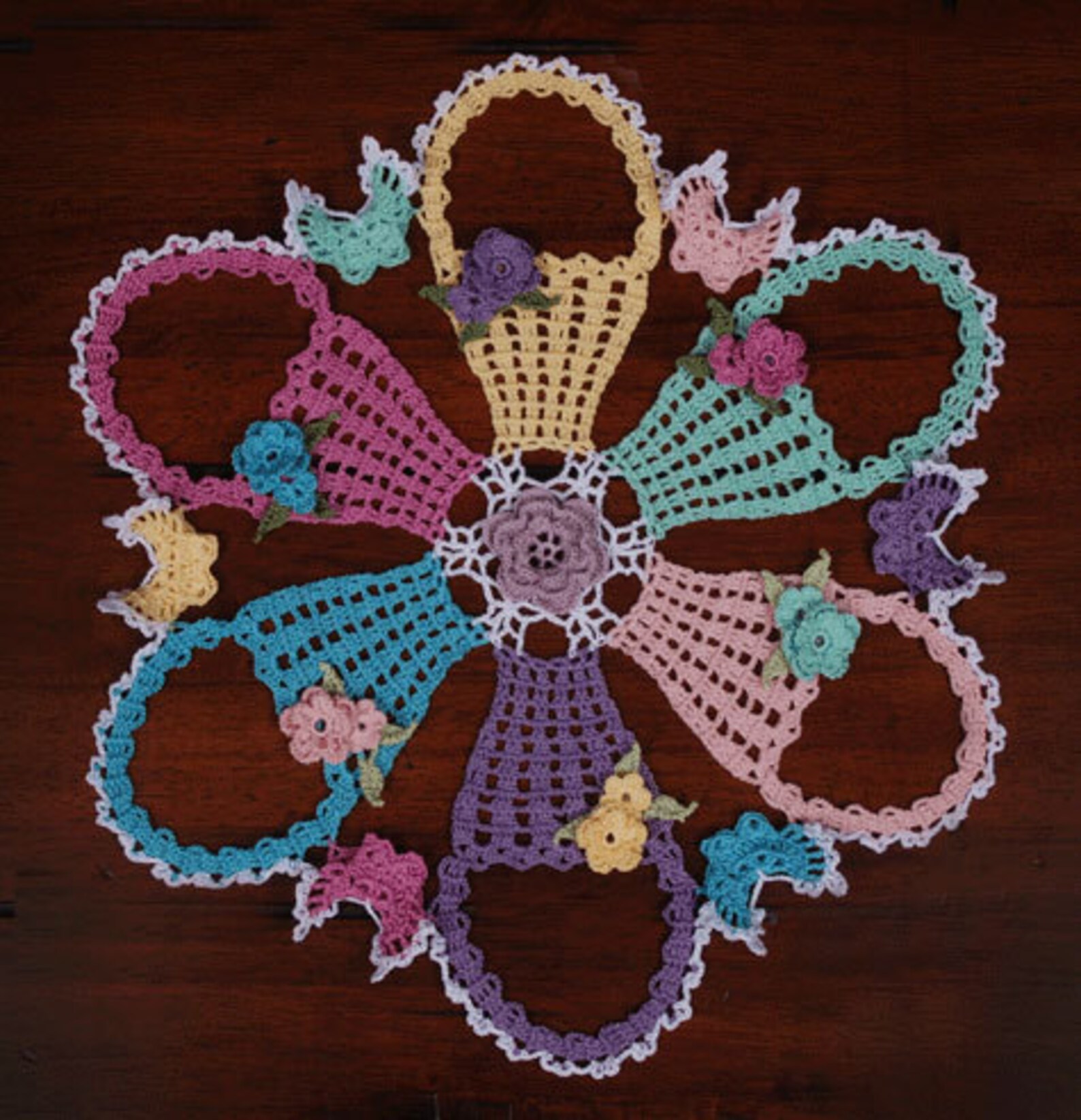 0775 Easter Basket Doily Crochet Pattern - Etsy