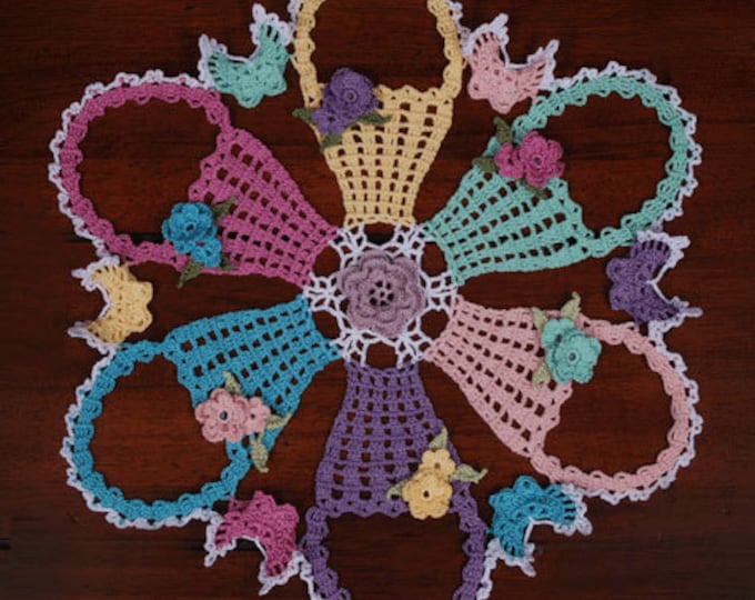 0774 Hummingbird Garden Doily Crochet Pattern - Etsy