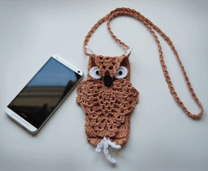 0788 Hoot-hoot Cell Phone Holder Crochet Pattern - Etsy