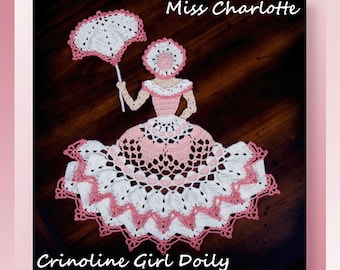 0740 Spring is in the Air Crinoline Girl Doily Crochet Pattern - Etsy