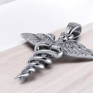 14k Solid Gold Medical Caduceus Pendant, 7 Grams 14k Gold Doctor's ...