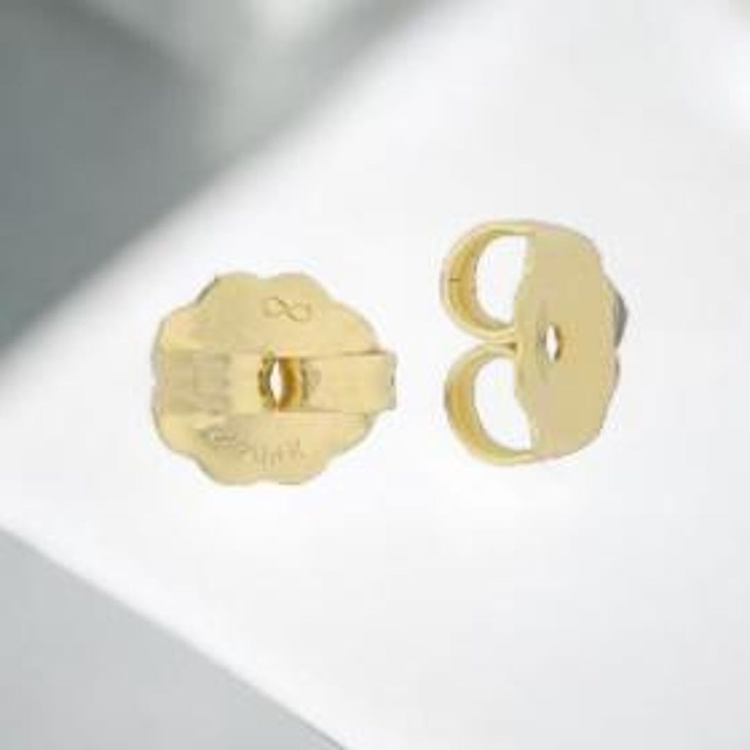 14k Solid Gold Earring Backing 6.0mm Diameter, 14k Gold Spare Push Back ...
