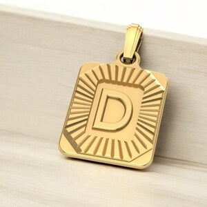 14K Solid Gold Initial Pendant, 4 Grams Gold Letter Initial, 20mm X ...