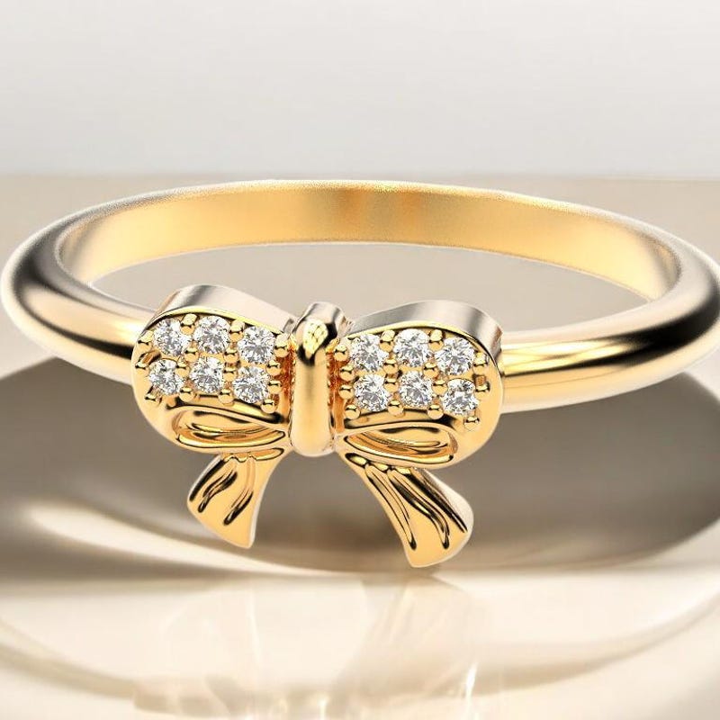 Gold Bow Ring - Etsy