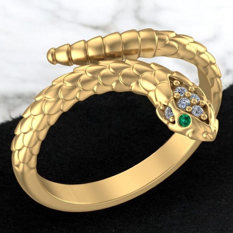Emerald Snake Ring - Etsy