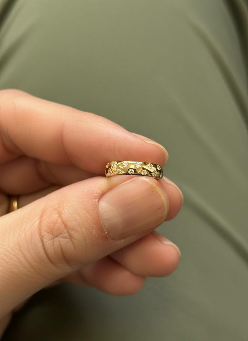 14k, 18k Solid Gold Women's Diamond Toe Ring, Dome Toe Ring With ...