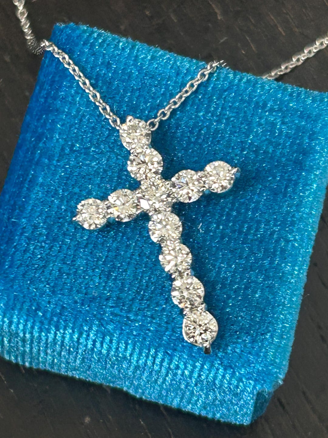 2 Carat Lab Diamond Cross Necklace, 14k Solid Gold Pendant - Etsy