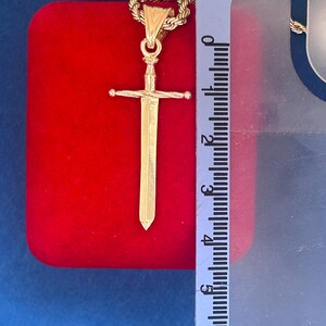 14k Solid Gold Sword Pendant, Gold Sword, Unisex Gold Sword Pendant ...