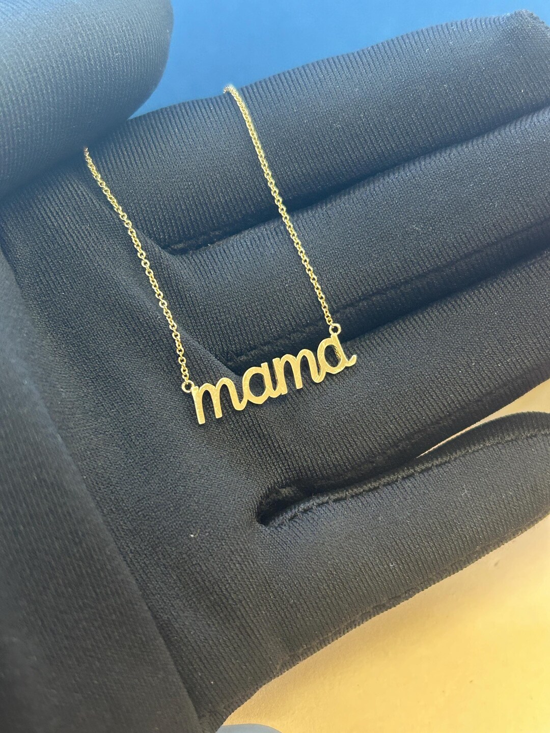 14K Solid Gold Mama Necklace, Solid Gold Mama Necklace for Her, Mother ...