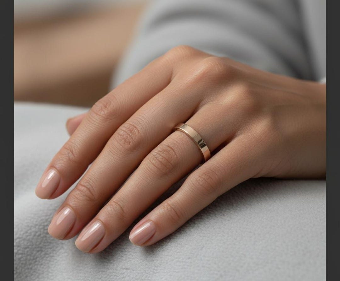 18k Solid Gold Wedding Band – 2.5mm Flat High Polish Ring in White ...