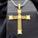 14k Solid Gold Cross Pendant, Unique Design Gold Cross Pendant, Unisex ...