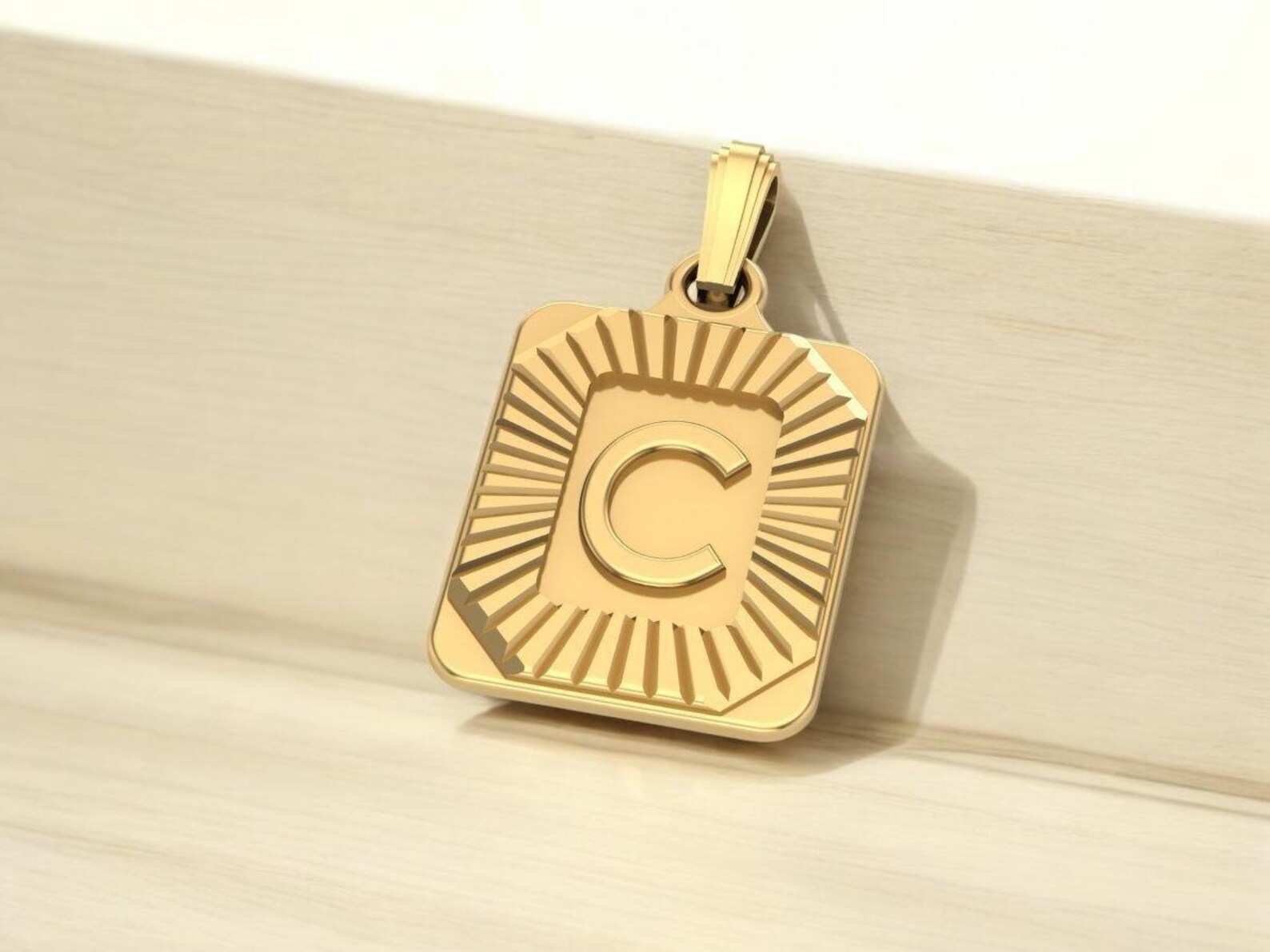 14K Solid Gold Initial Pendant, 4 Grams Gold Letter Initial, 20mm X ...