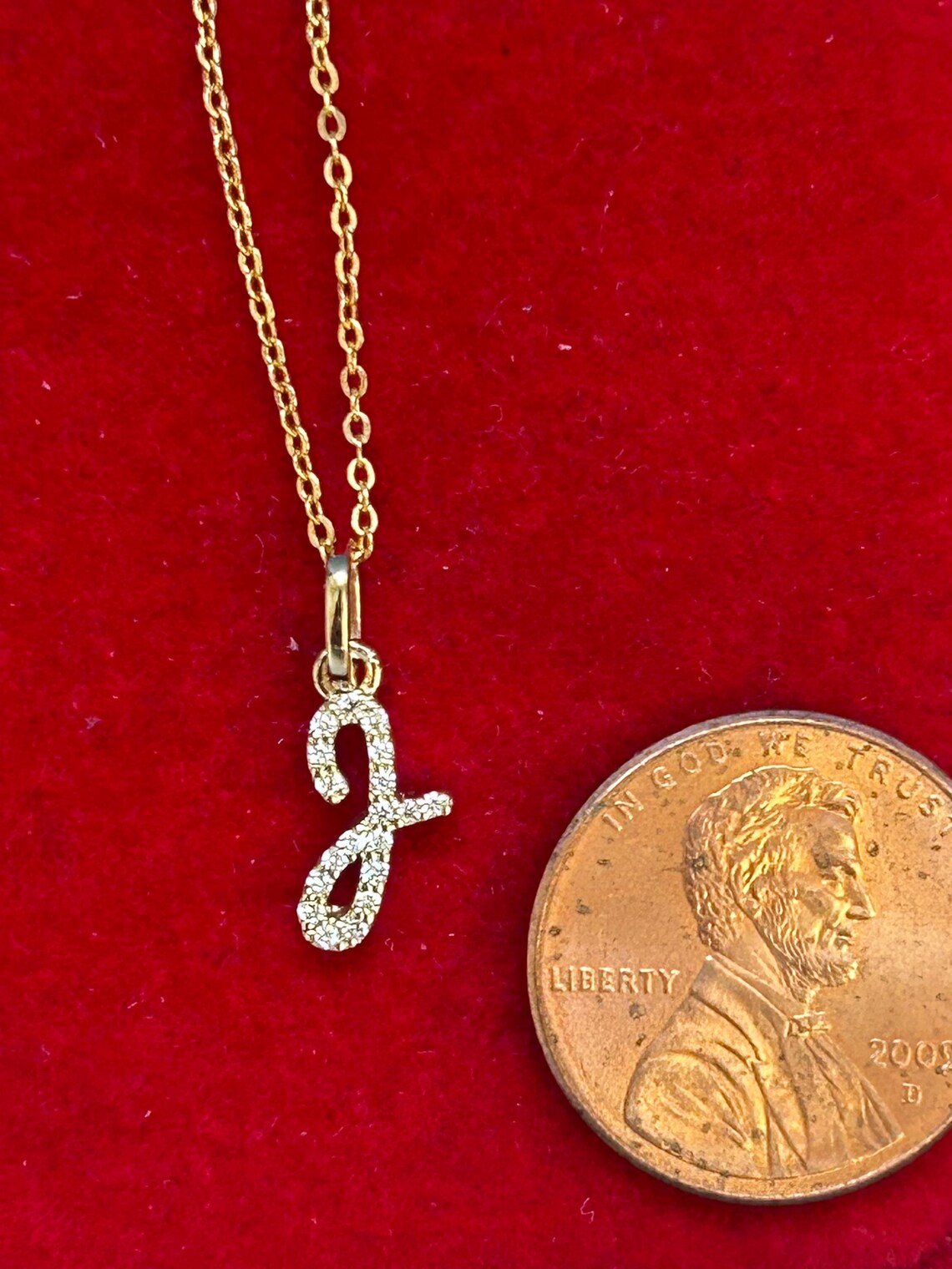 14K, 18K Solid Gold Diamond Initial J Necklace, Diamond Personalized ...