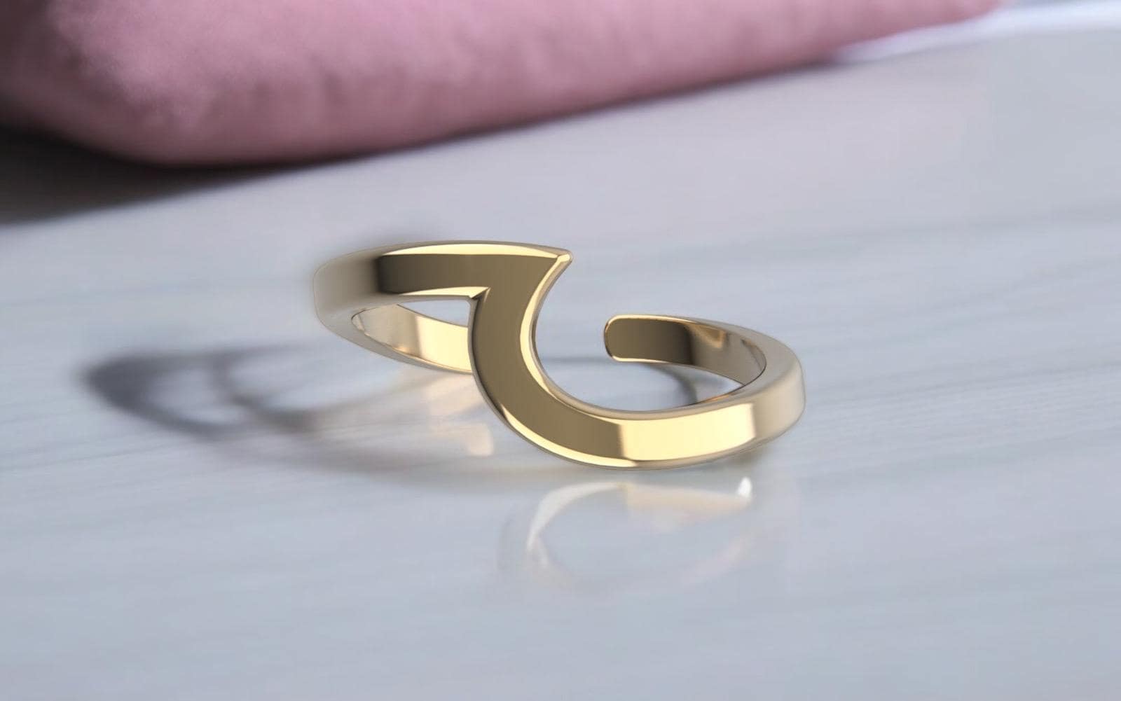14k, 18k Solid Gold Wave Design Women's Toe Ring, Toe Ring Solid Gold ...