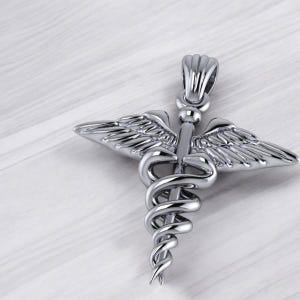 14k Solid Gold Medical Caduceus Pendant, 7 Grams 14k Gold Doctor's ...