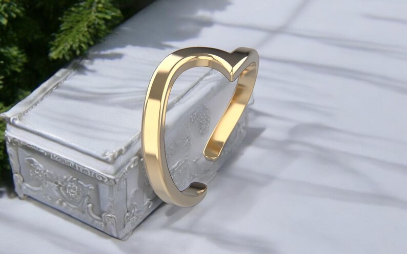 14k, 18k Solid Gold Wave Design Women's Toe Ring, Toe Ring Solid Gold ...