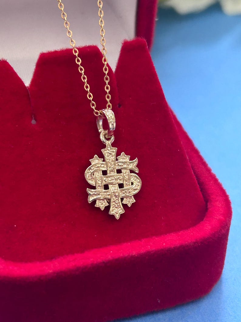 14k Solid Gold Jesus Christ Monogram IHS Pendant, Gold Christ Monogram ...
