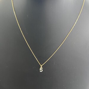 Diamond Number 5 Charm Pendant, 14k Solid Gold Diamond Number Charm for ...