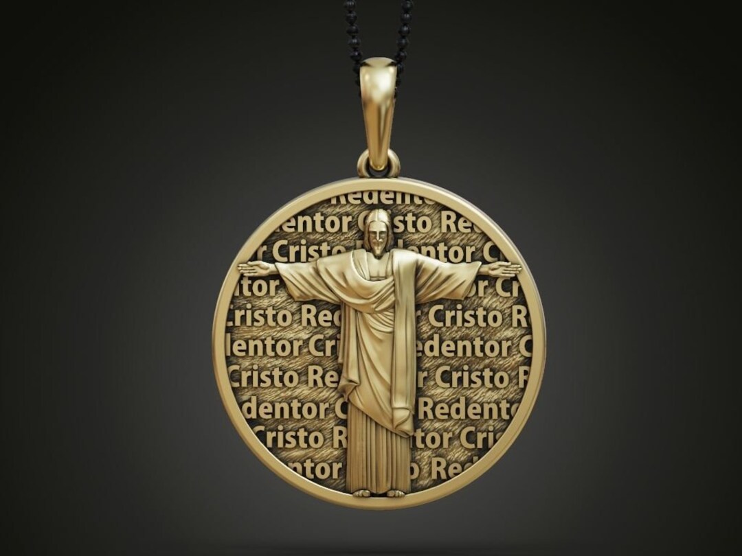 14k Solid Gold Jesus Christ Pendant, 20 Grams 14k Gold Jesus Redeemer ...
