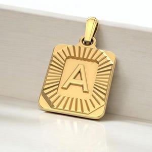 14K Solid Gold Initial Pendant, 4 Grams Gold Letter Initial, 20mm X ...