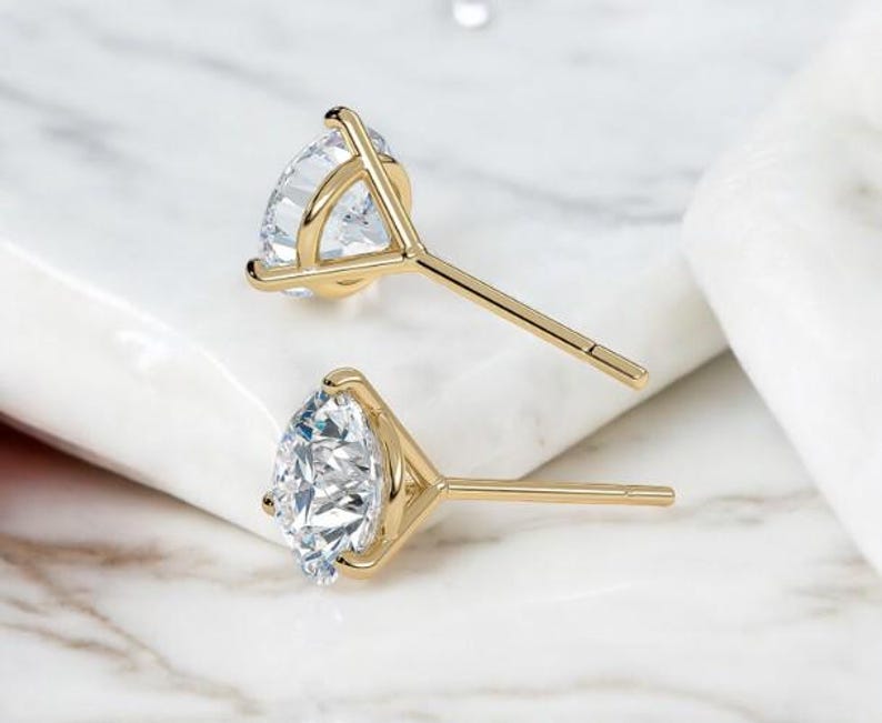 1 Carat Diamond Stud Lab Grown Diamonds CVD Earring Stud Earrings, D ...