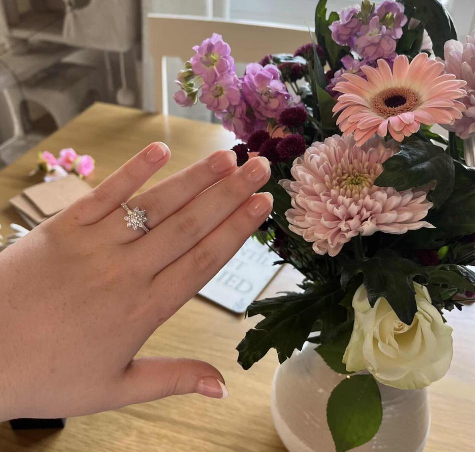 1.25CTW Sunflower Solitaire Engagement Ring, 14K Solid Gold Round ...