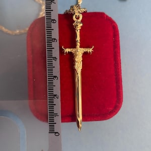 14k Solid Gold Sword Pendant, Unique Sword Pendant, Unisex Sword Gold ...