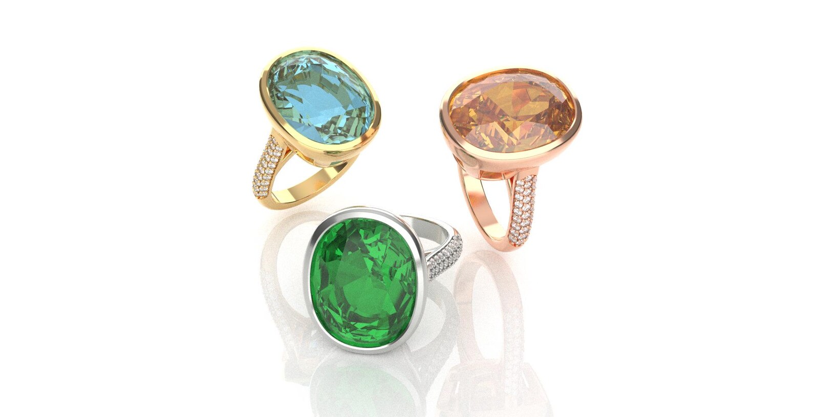 14k Solid Gold Oval Birthstone Ring With Diamonds, Oval Cut Birthstone ...