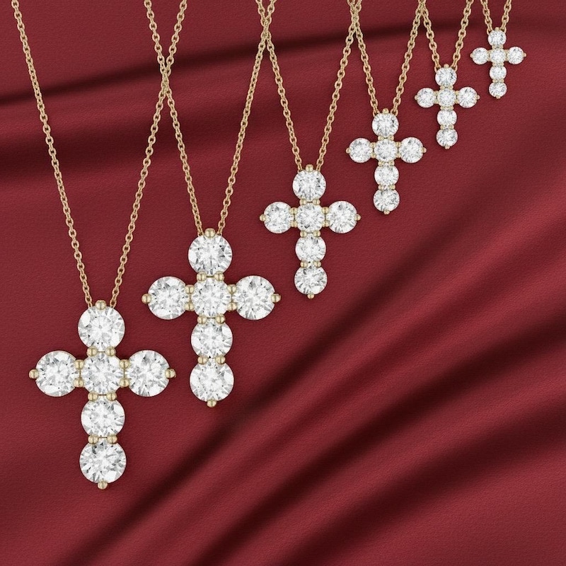 Lab Grown Diamond Cross Necklace - Etsy