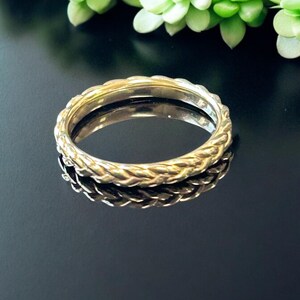 14k Solid Gold Braided Stackable Ring, 2.60mm Braided Ring, Stackable Gold Ring, Gift for Her - Etsy