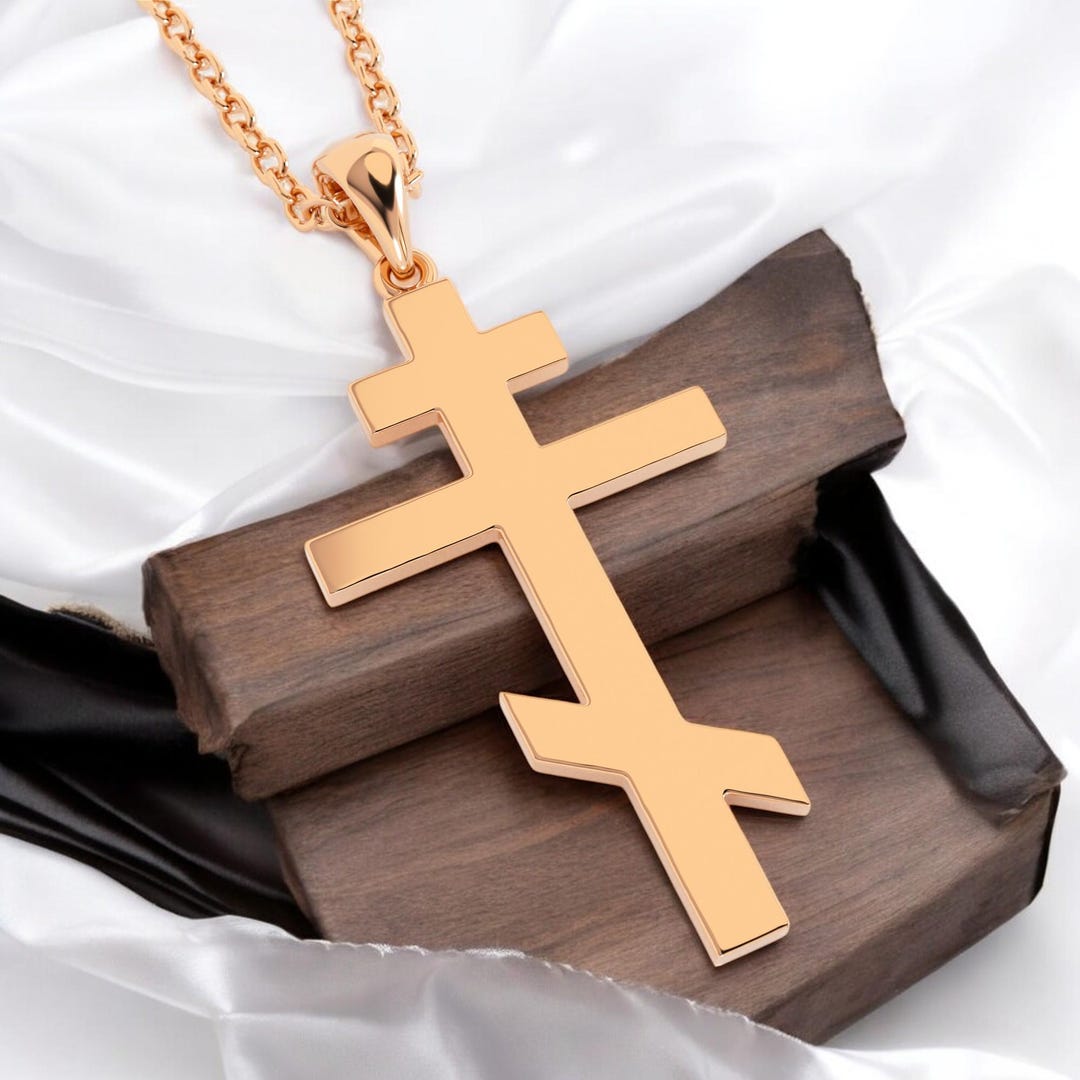 Orthodox Cross Pendant, 14K Soli Gold Orthodox Cross Pendant, Religious ...
